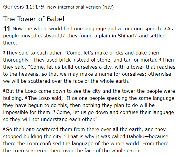 Page 1 of comments at Babel